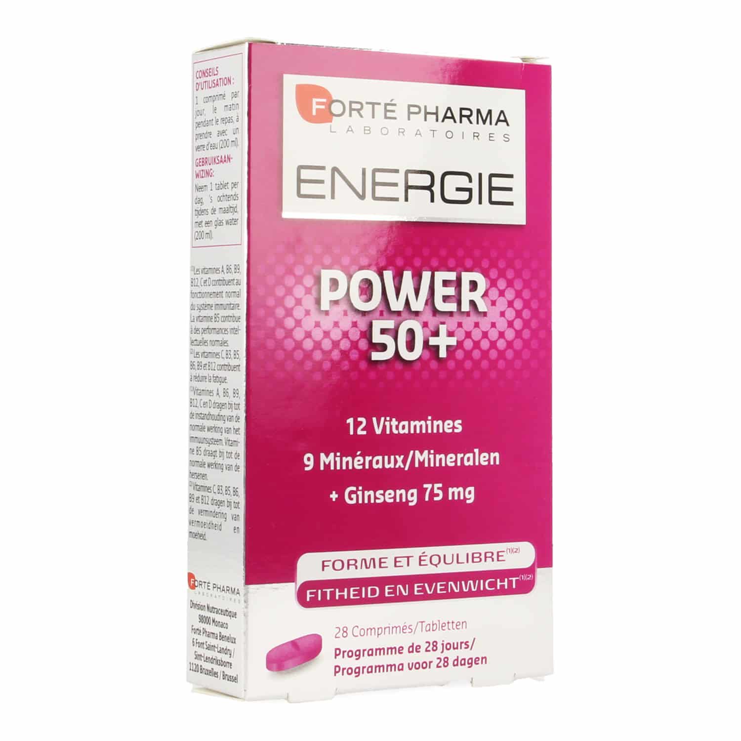Forte Pharma Energie Power 50+ 28 comprimes - commande en ligne | Optiphar
