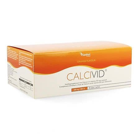 Calcivid 500 mg/400 UI Sinaasappel | 30 zakjes | Optiphar
