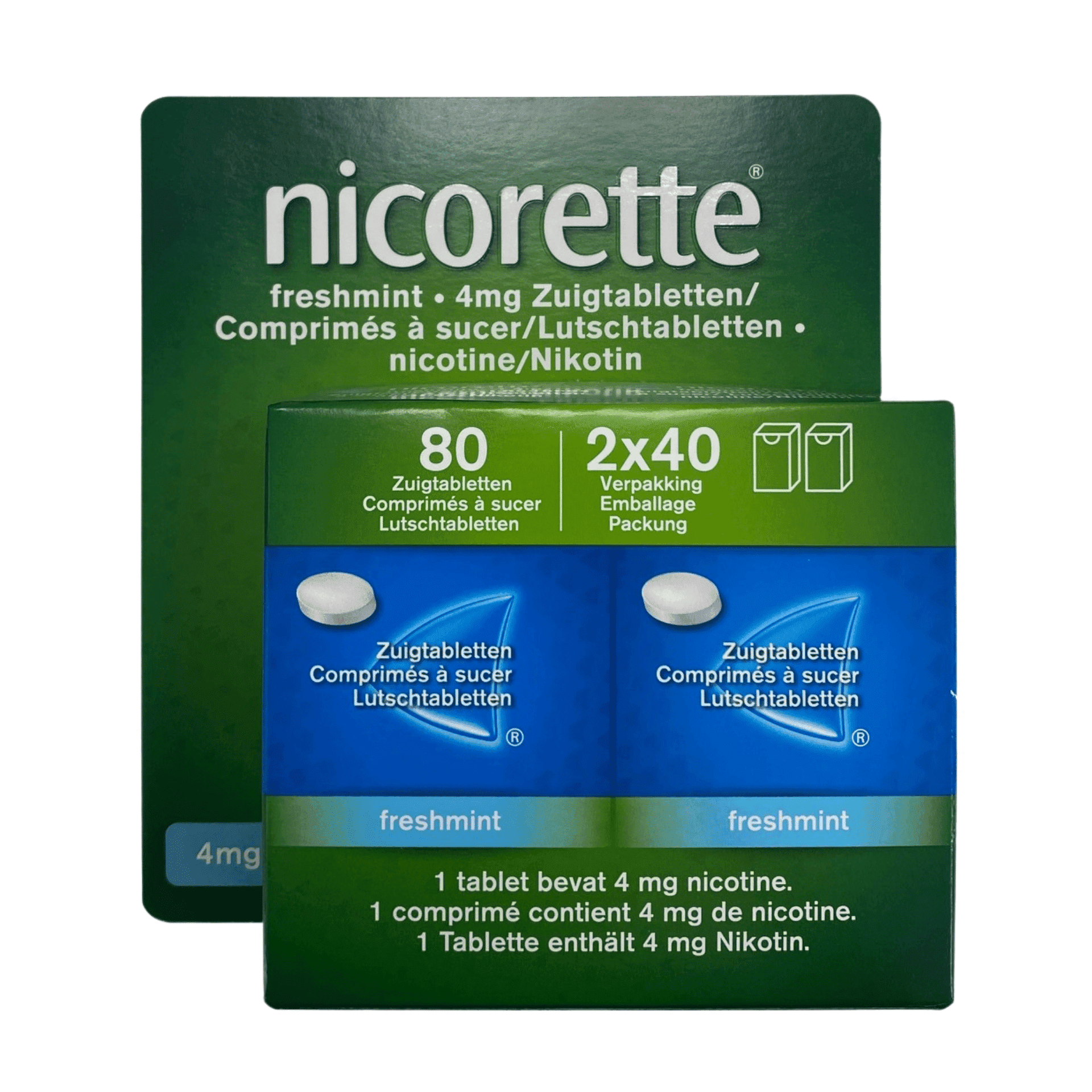 Nicorette Freshmint 4 mg Zonder Suiker 2 x 40 zuigtabl. | Optipahr