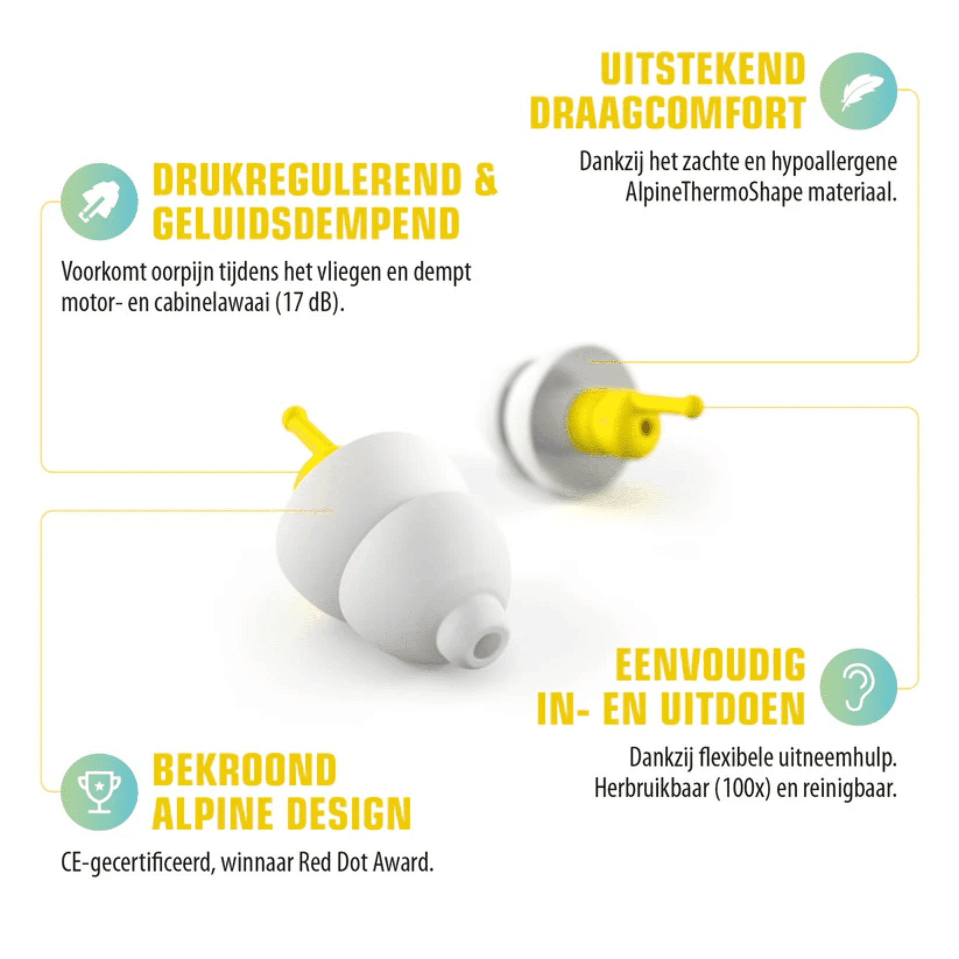 Alpine FlyFit Oordoppen | 1 paar | Optiphar